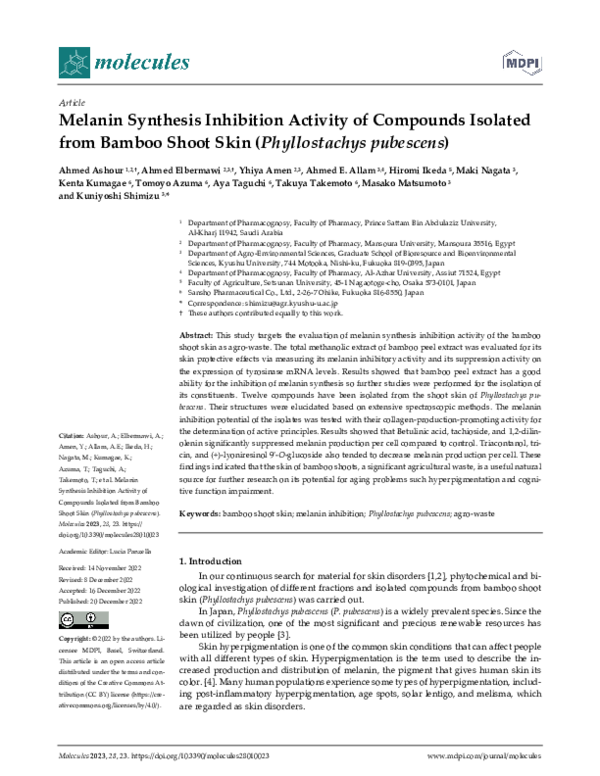 (PDF) Inhibition of Melanin Synthesis by Bamboo Extracts