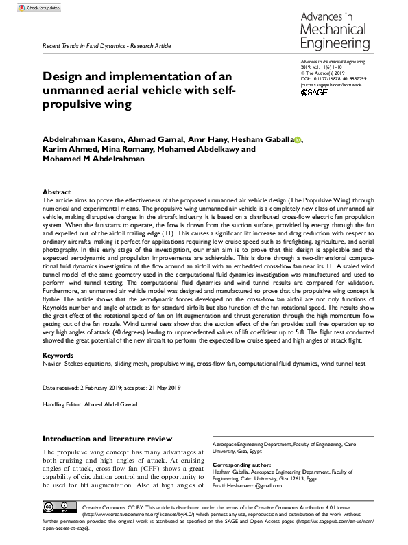 (PDF) Design and implementation of an unmanned aerial vehicle for ...