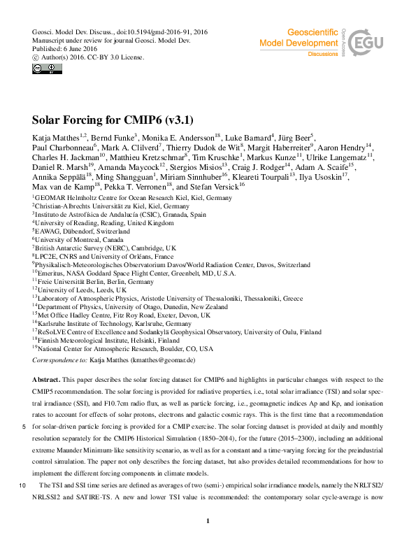 (PDF) Solar Forcing for CMIP6 (v3.1)