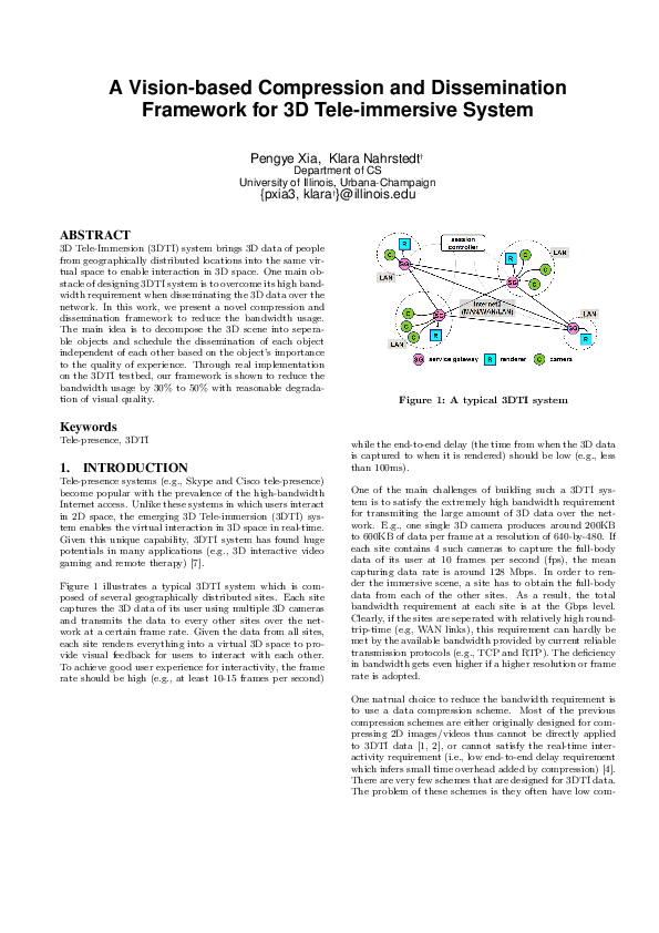 (PDF) A Vision-based Compression and Dissemination Framework for 3D ...
