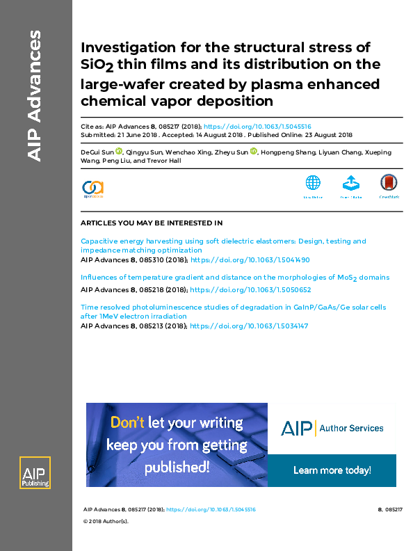(PDF) Investigation for the structural stress of SiO2 thin films and ...