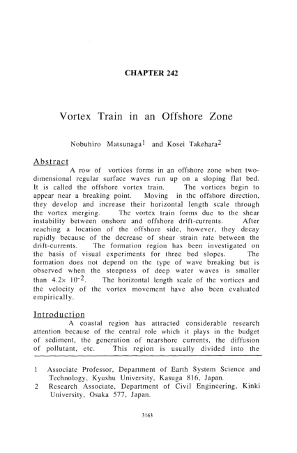 (PDF) Vortex Train in an Offshore Zone