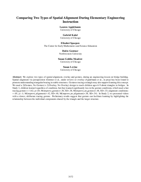 (PDF) Comparing Two Types of Spatial Alignment During Elementary ...