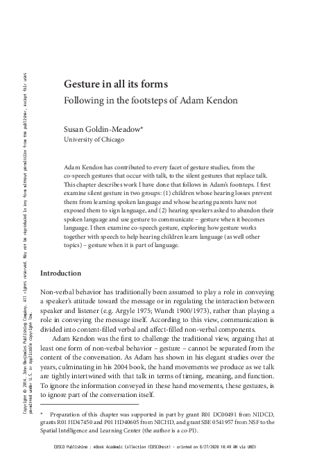 (PDF) Gesture in all its forms