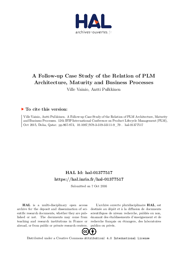 (PDF) A Follow-up Case Study of the Relation of PLM Architecture ...
