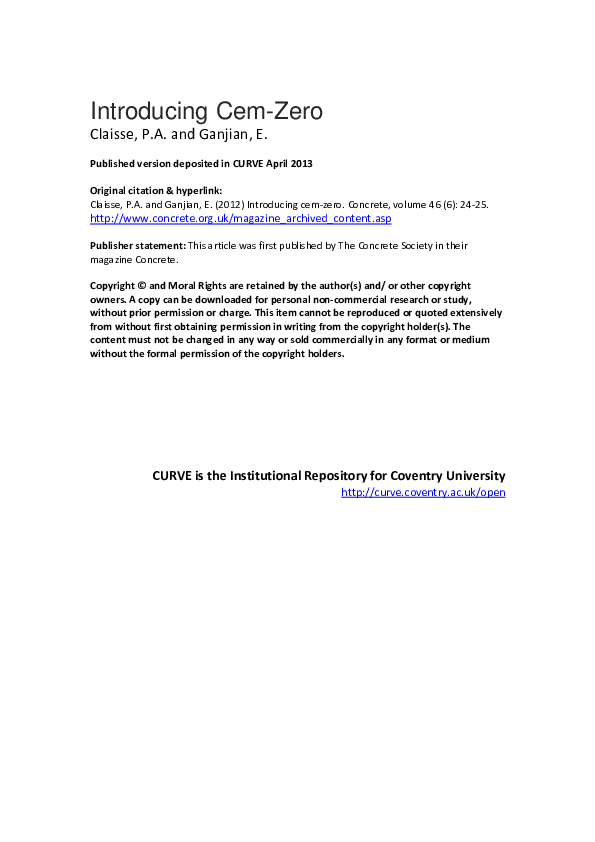 (PDF) Introducing cem-zero