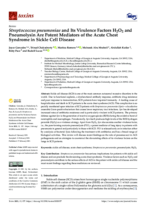 (PDF) Streptococcus pneumoniae and Its Virulence Factors H2O2 and ...