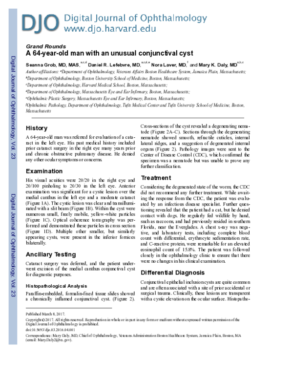 (PDF) A 64-year-old man with an unusual conjunctival cyst