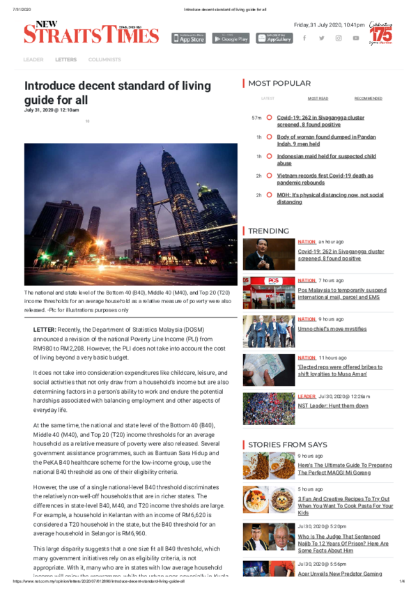 (PDF) Introduce decent standard of living guide for all