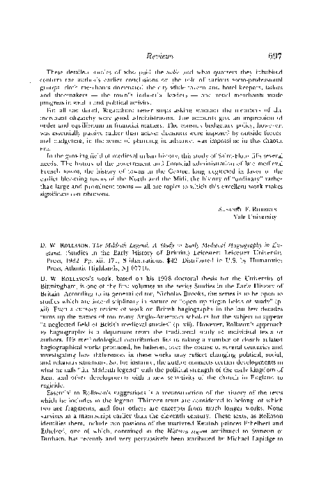 (PDF) The Mildrith Legend: A Study in Early Medieval Hagiography in England