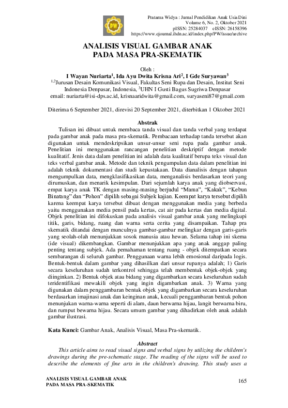 (PDF) Analisis Visual Gambar Anak Pada Masa Pra-Skematik