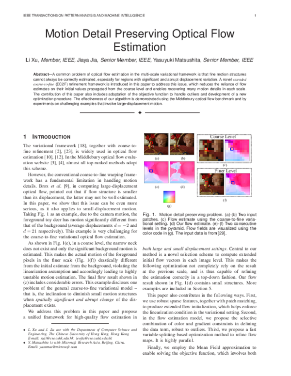 (PDF) Motion Detail Preserving Optical Flow Estimation