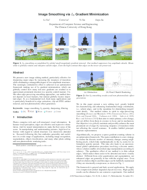 (PDF) Image Smoothing via L0 Gradient Minimization