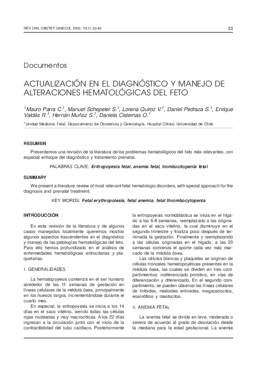 (PDF) Actualizaci n en El Diagn stico y Manejo De Alteraciones Hematol gicas Del Feto