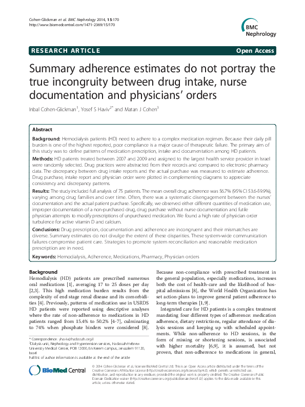 (PDF) Summary adherence estimates do not portray the true incongruity ...