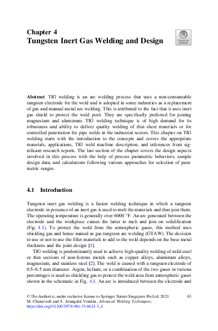 (PDF) Tungsten Inert Gas Welding and Design