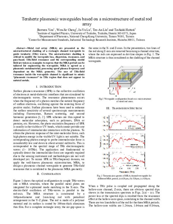 (PDF) Terahertz plasmonic waveguides based on a microstructure of metal ...