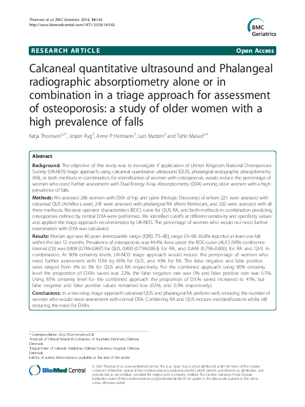 (PDF) Calcaneal quantitative ultrasound and phalangeal radiographic ...