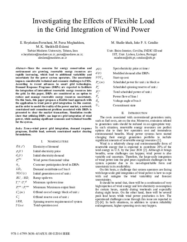 (PDF) Flexible Load Strategies for Enhancing Wind Power Integration