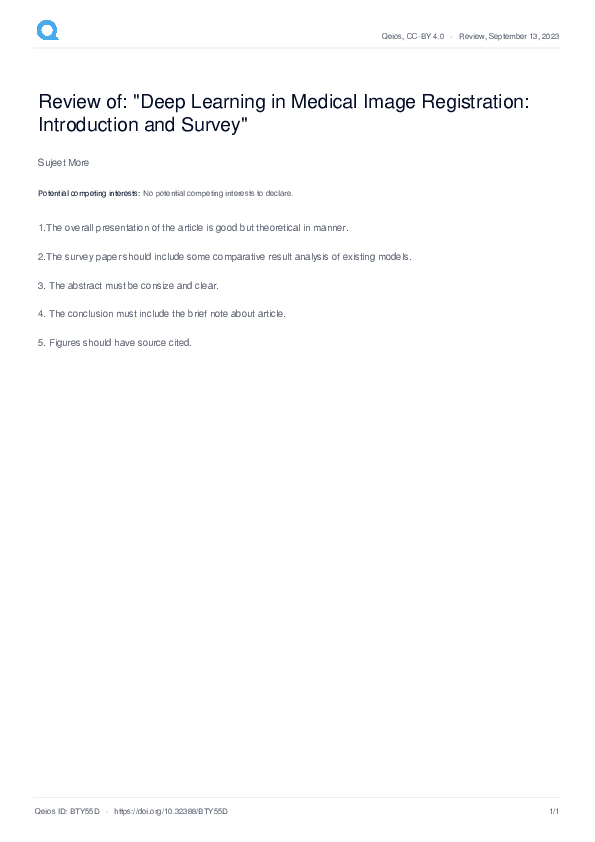 (PDF) Review of: "Deep Learning in Medical Image Registration: Introduction and Survey