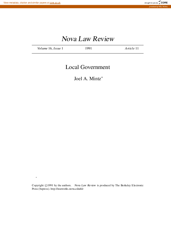 (PDF) Local Government