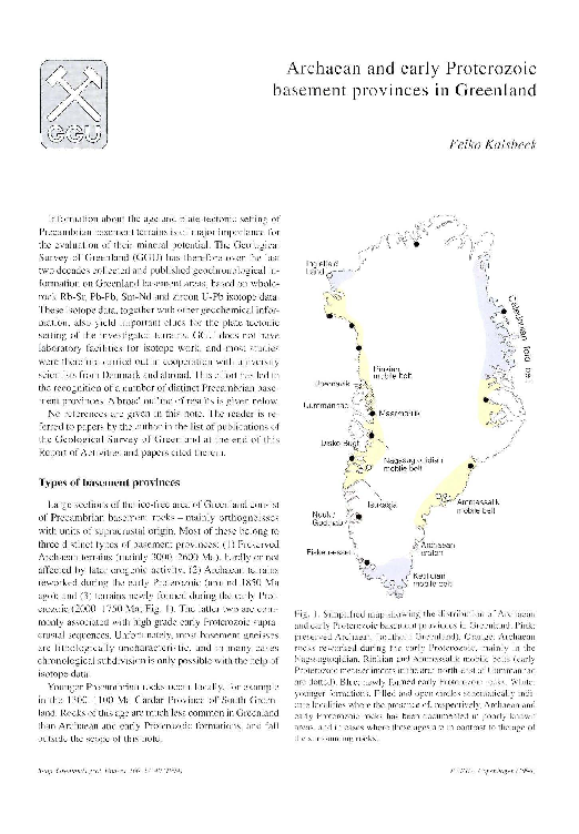 (PDF) Archaean and early Proterozoic basement provinces in Greenland
