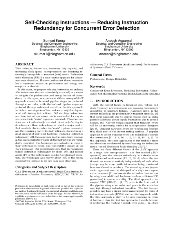 (PDF) Self-checking instructions