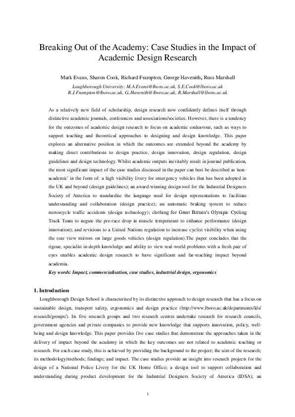 (PDF) Breaking Out of the Academy: Case Studies in the Impact of ...