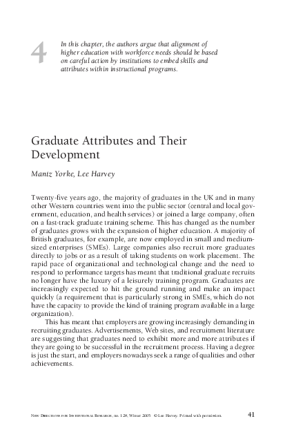 (PDF) Graduate attributes and their development