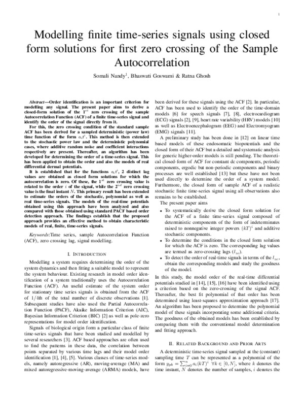 (PDF) Modelling finite time-series signals using closed form solutions ...