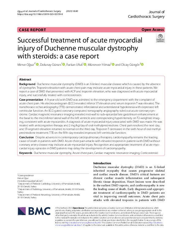 (PDF) Successful treatment of acute myocardial injury of Duchenne ...