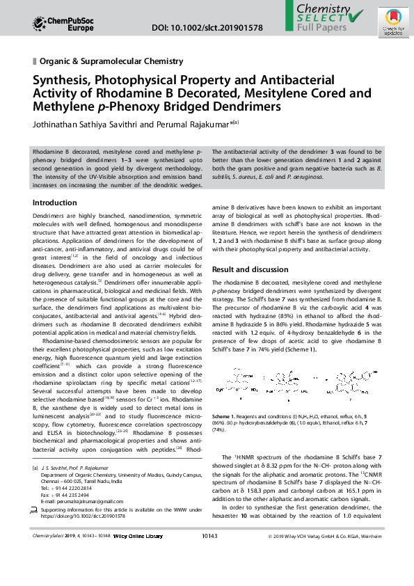 (PDF) Synthesis, Photophysical Property and Antibacterial Activity of ...