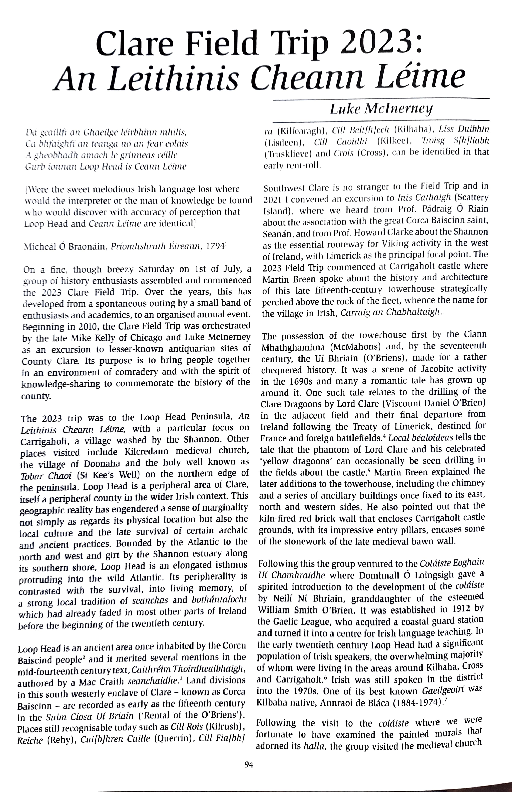 (PDF) Clare Field Trip 2023