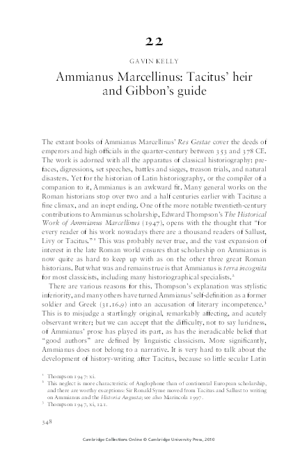 (PDF) "Ammianus Marcellinus: Tacitus’ Heir and Gibbon’s Guide" | Gavin ...