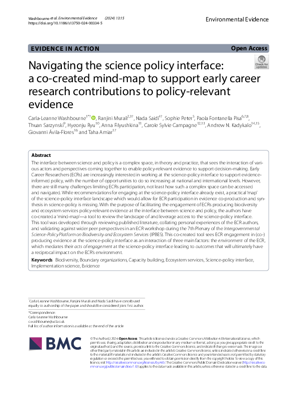 (PDF) Navigating the science policy interface: a co-created mind-map to ...