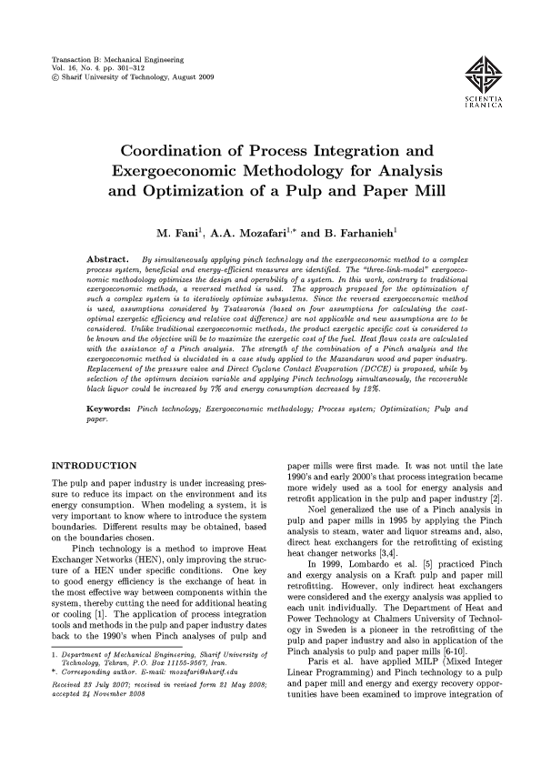 (PDF) Coordination of Process Integration and Exergoeconomic ...