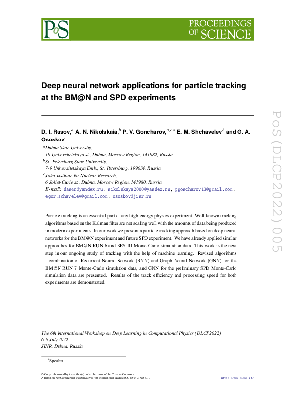 Deep neural network applications for particle tracking at the BM@N and SPD experiments
