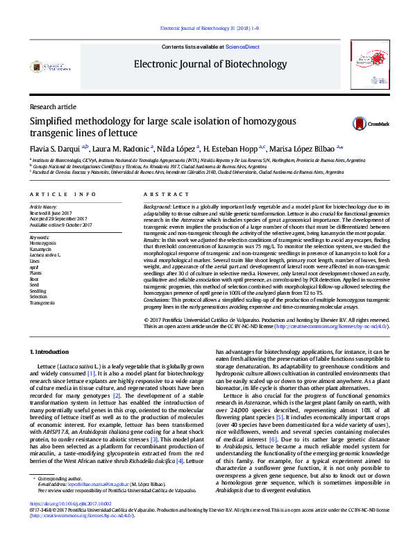 (PDF) Simplified methodology for large scale isolation of homozygous ...