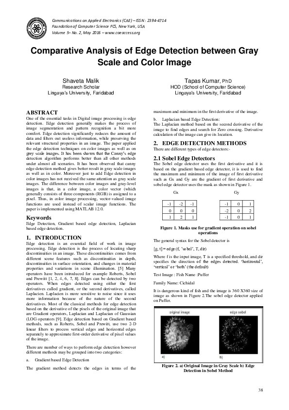 (PDF) Comparative Analysis of Edge Detection between Gray Scale and ...