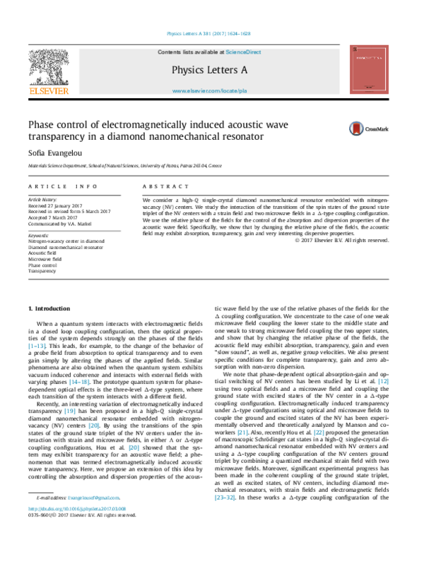 (PDF) Phase control of electromagnetically induced grating in a four ...