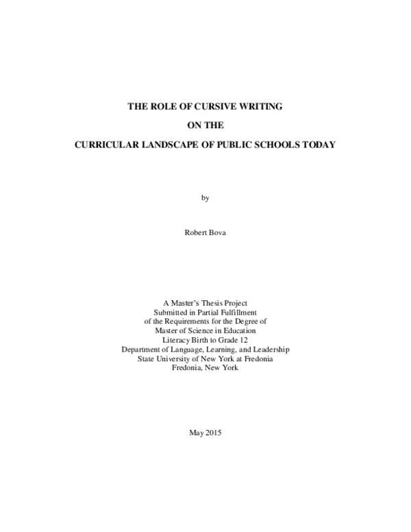 (PDF) The role of cursive writing on the curricular landscape of public ...