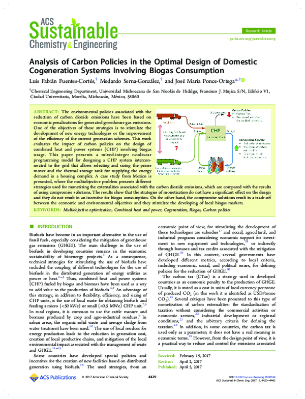 (PDF) Analysis of Carbon Policies in the Optimal Design of Domestic ...