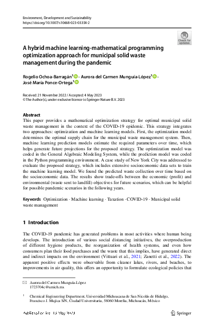 (PDF) A hybrid machine learning-mathematical programming optimization ...