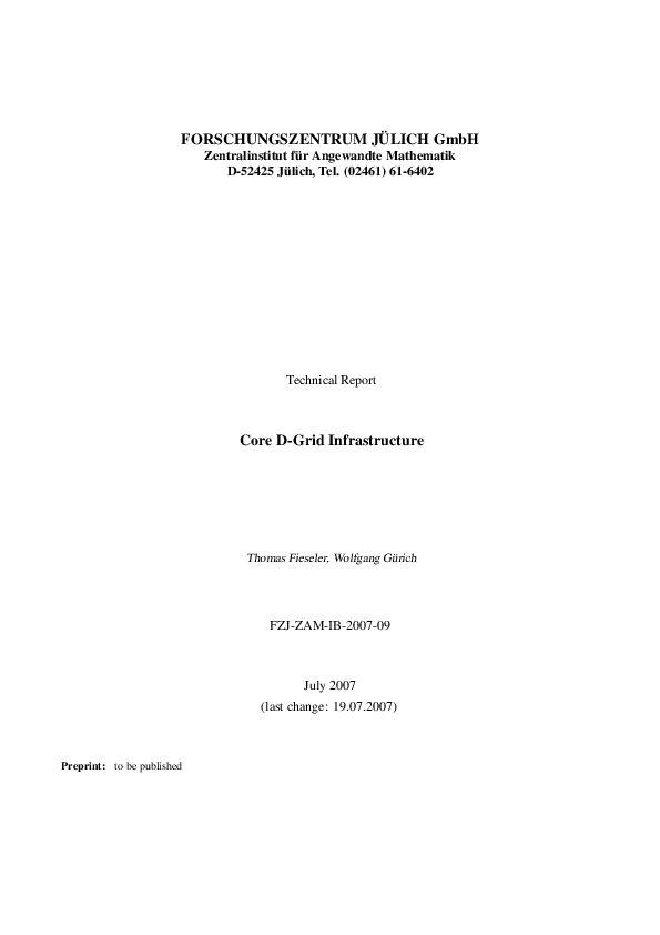 (PDF) Core D-Grid Infrastructure