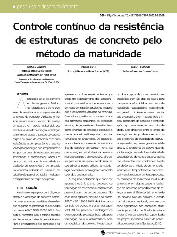 (PDF) Controle Contínuo Da Resistência De Estruturas De Concreto Pelo Método Da Maturidade