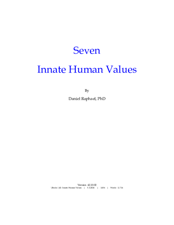 (PDF) Seven Innate Human Values