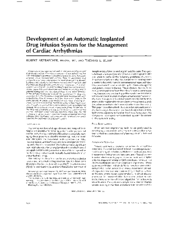 (PDF) Development of an automatic implanted drug infusion system for ...