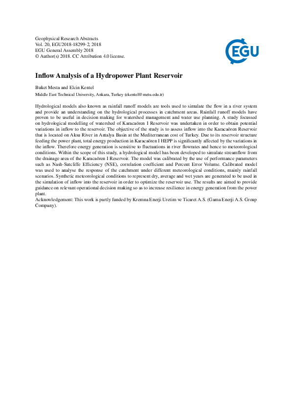 (PDF) Inflow Analysis of a Hydropower Reservoir