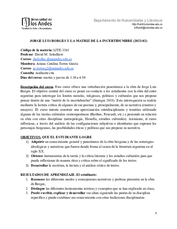 (PDF) JORGE LUIS BORGES: LÍMITES, PARADOJAS Y POSIBILIDADES DE LA ESCRITURA
