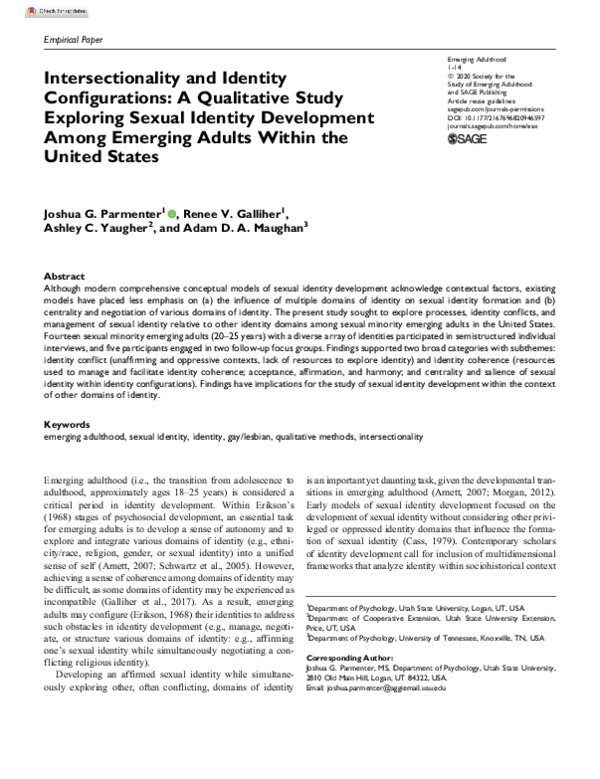 (PDF) Intersectionality and Identity Configurations: A Qualitative ...
